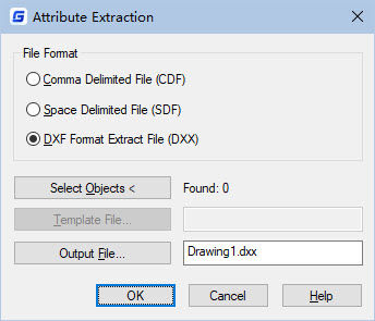 Attribute Extraction Dialog Box